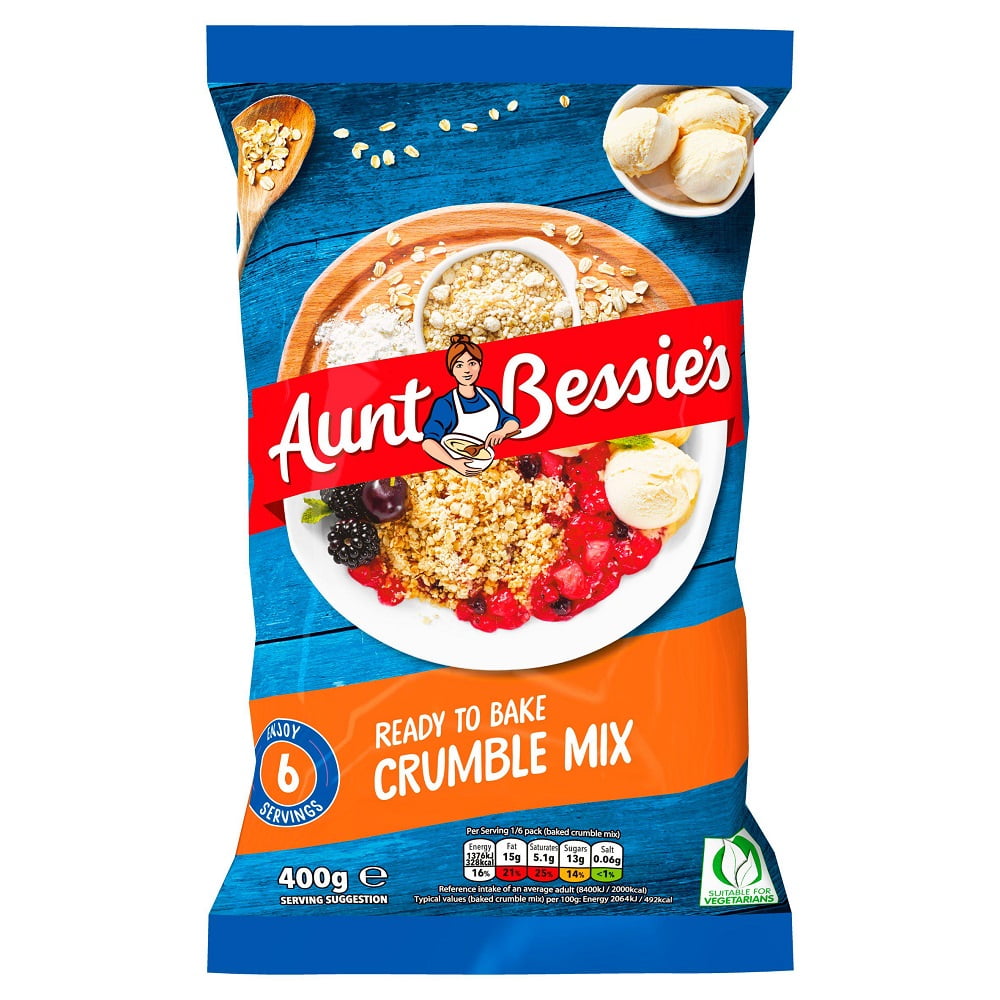 Aunt Bessie's Ready to Bake Crumble Mix 400g (Pack of 6) - Walmart.com