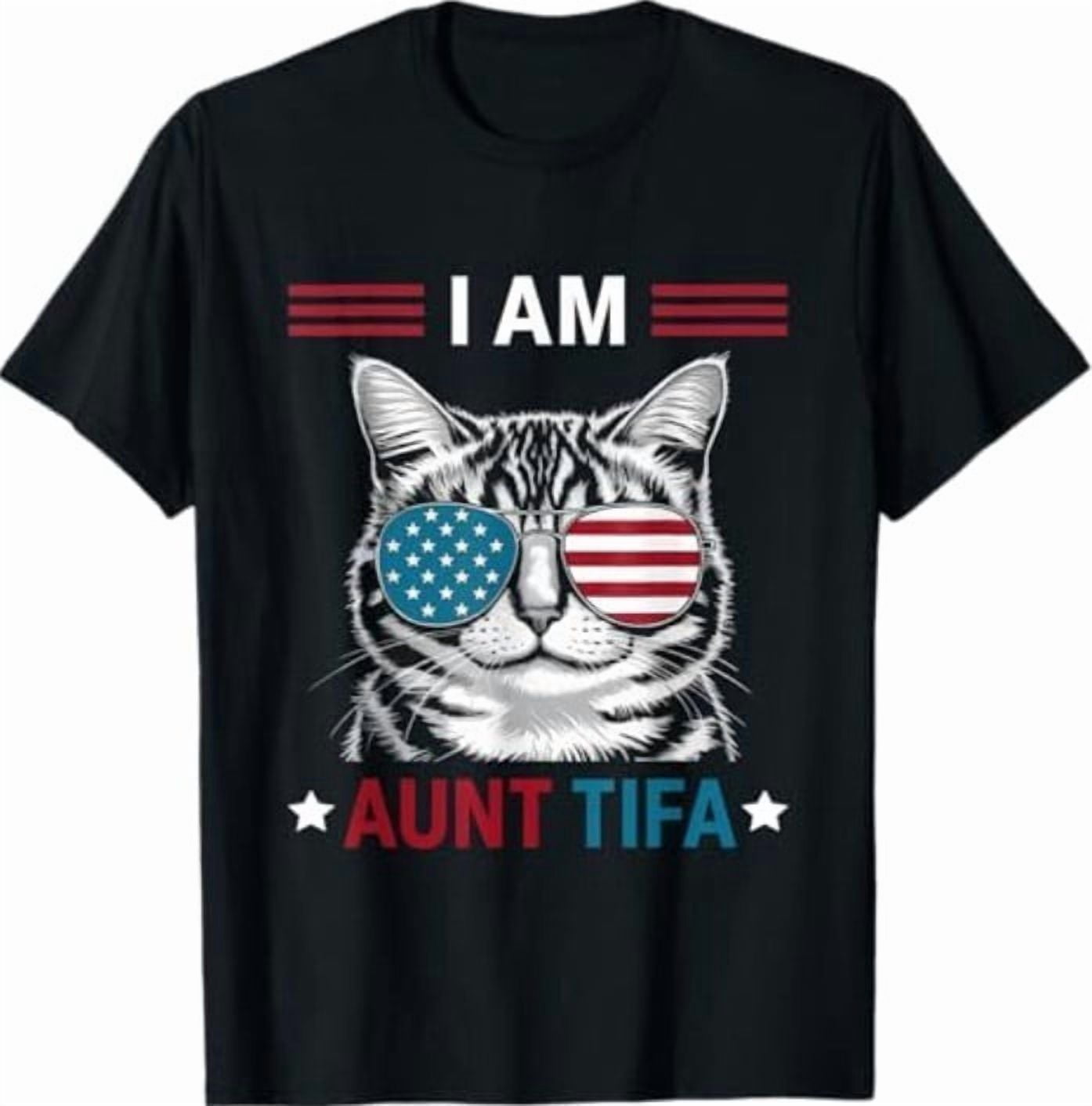 Aunt Character Patriotic Cat Animal Mashup T-Shirt - Walmart.com