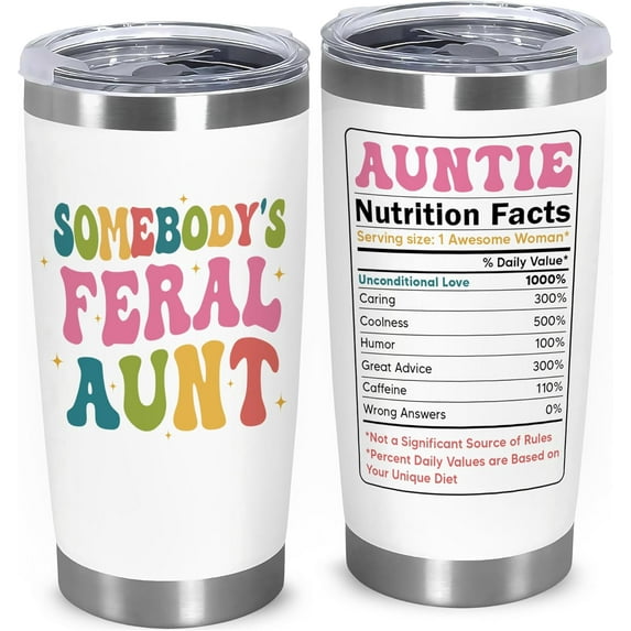 Aunt Christmas Gifts - Somebody‘s Feral Auntie Tumbler 20oz, Birthday ...