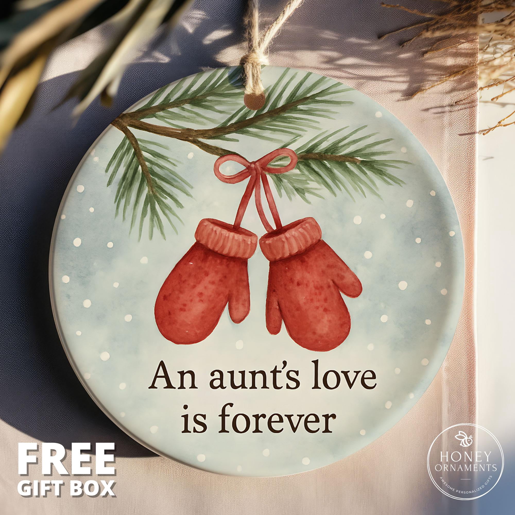 Aunt Christmas Ornament Gift Holiday Keepsake with Quote An Aunts Love ...