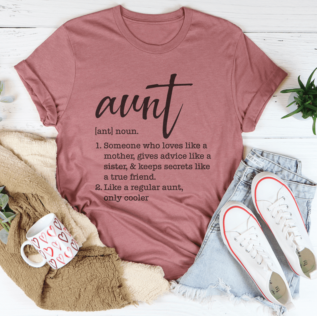 Aunt Defination Tee Heather Prism Peach S Peachy Sunday T-Shirt ...
