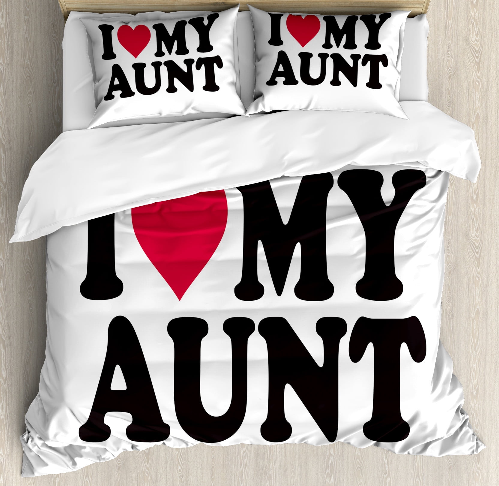 Aunt Duvet Cover Set, Basic Design of I Love My Aunt Bold Typography on ...