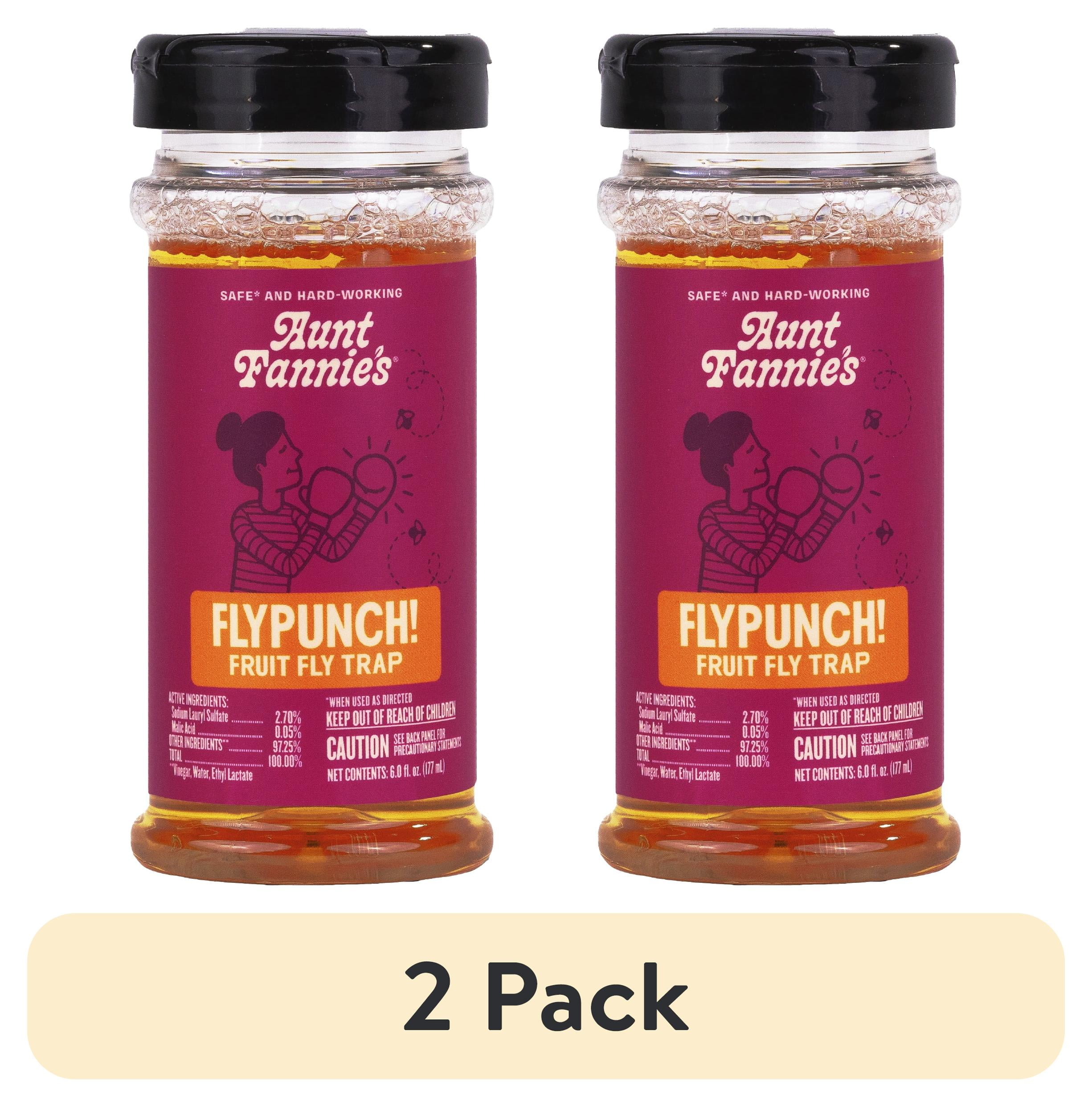 (2 pack) Aunt Fannie's FlyPunch! Fruit Fly Trap for Indoor Use, 6 oz ...