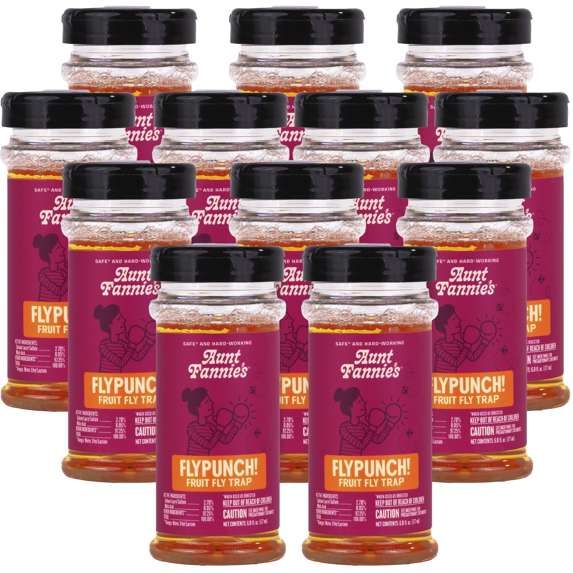 Aunt Fannie's FlyPunch! Fruit Fly Trap for Indoor Use, 12 Pack ...