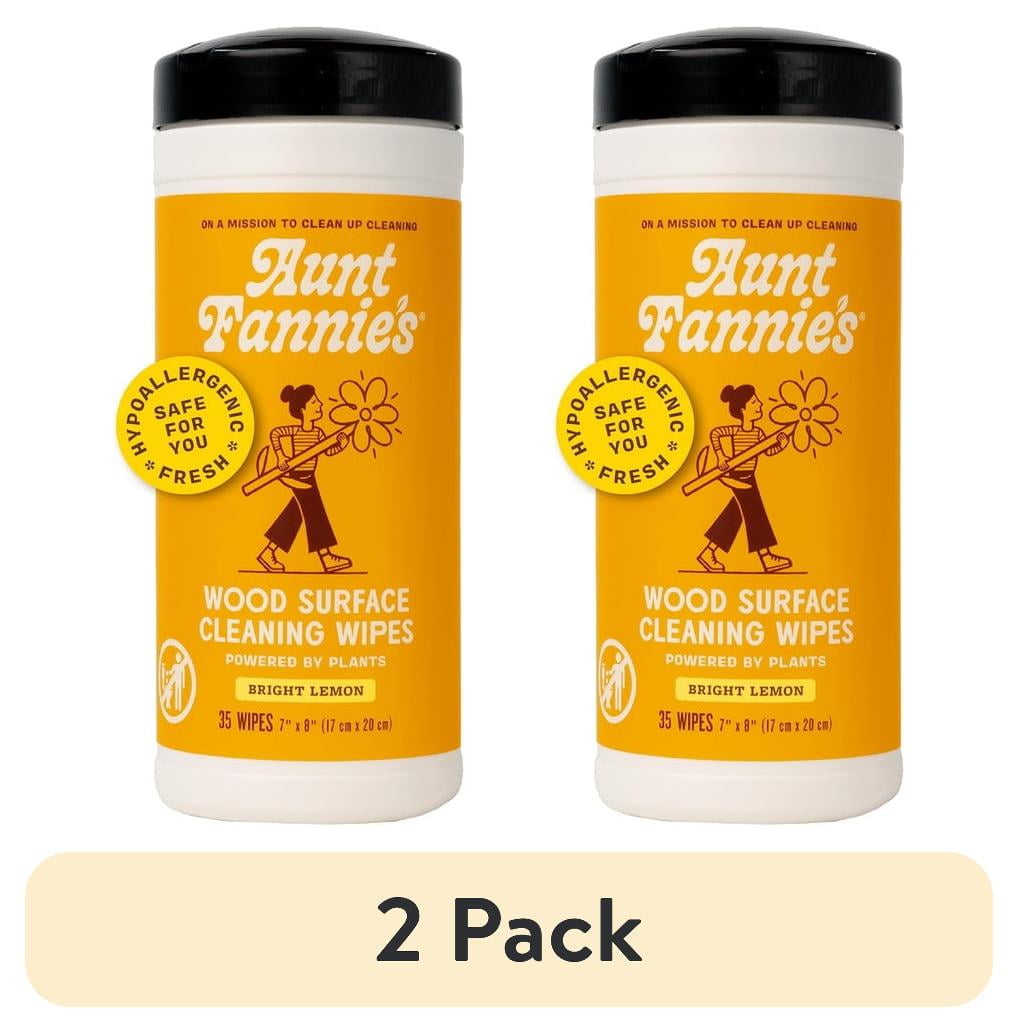(2 pack) Aunt Fannie's Wood Surface Cleaning Wipes, Multipurpose Wood ...