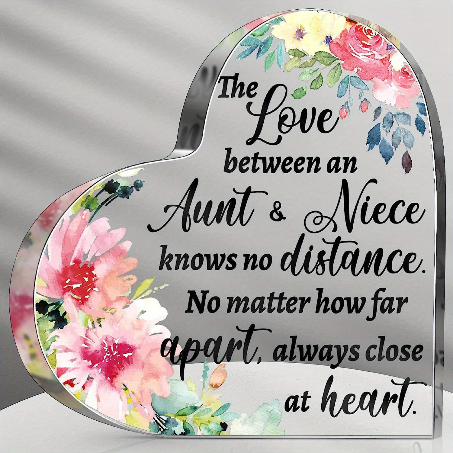 Aunt Gift From Niece Nephew Aunt Birthday Gifts Acrylic Heart Keepsake ...