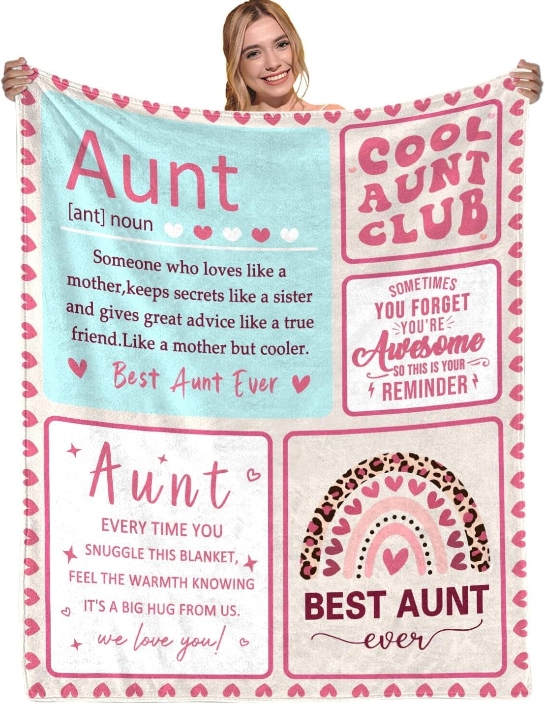 Aunt Gifts Blanket 50"x60", Gifts for Aunt, Aunt Birthday Gift Ideas, Great Aunt Gift from Niece ...
