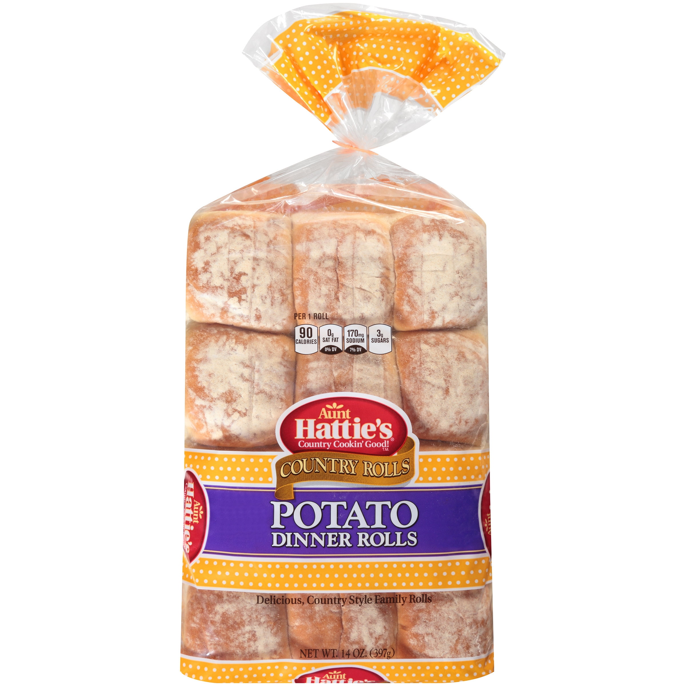 Aunt Hattie's Country Rolls Potato Dinner Rolls, 14 Ounce, Shelf-Stable ...