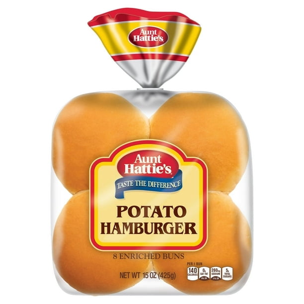 Aunt Hattie's Potato Hamburger Buns, Potato Bread Burger Buns, 8 Count ...