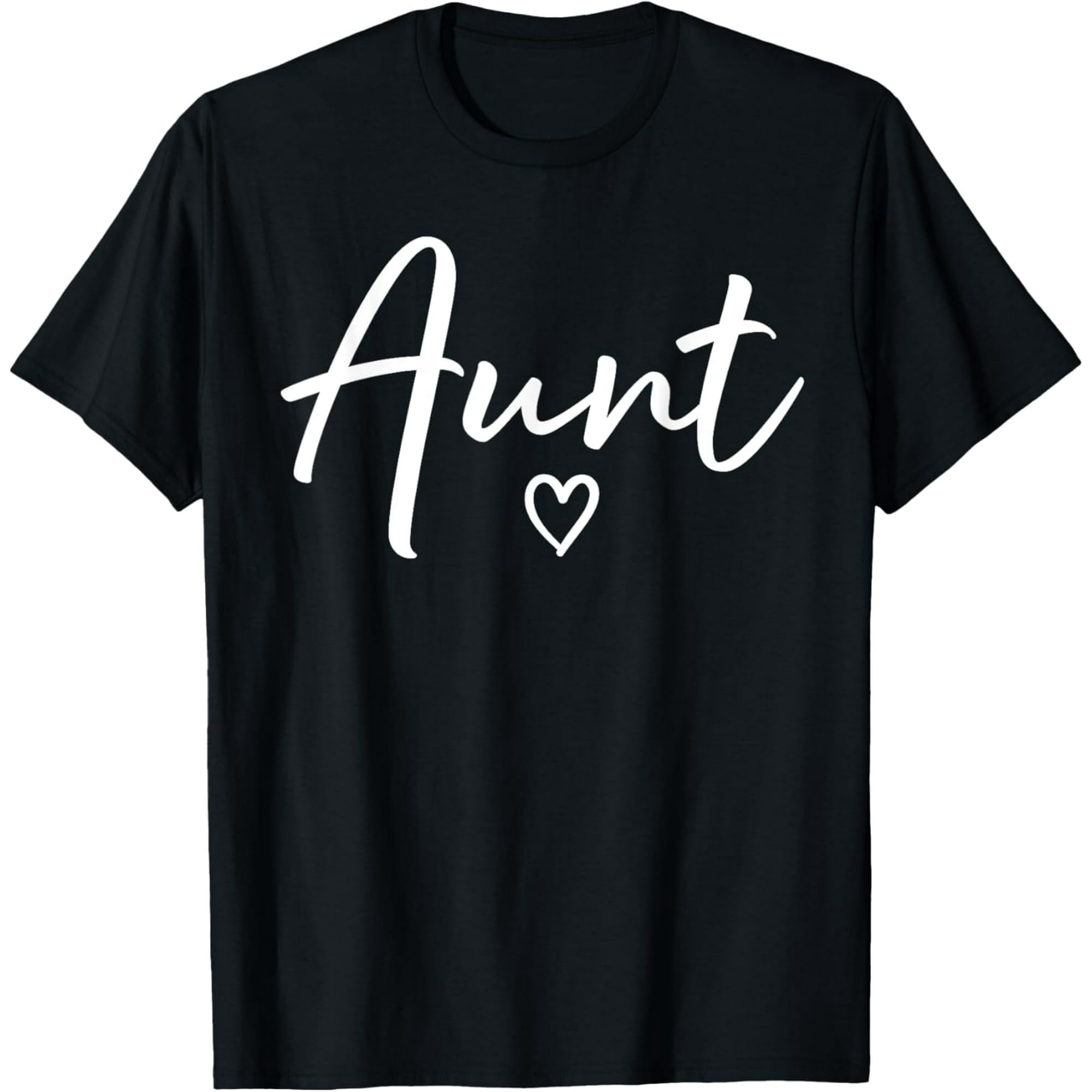 Aunt Heart T-Shirt Cute Minimalist Script Graphic Tee Women Retro ...