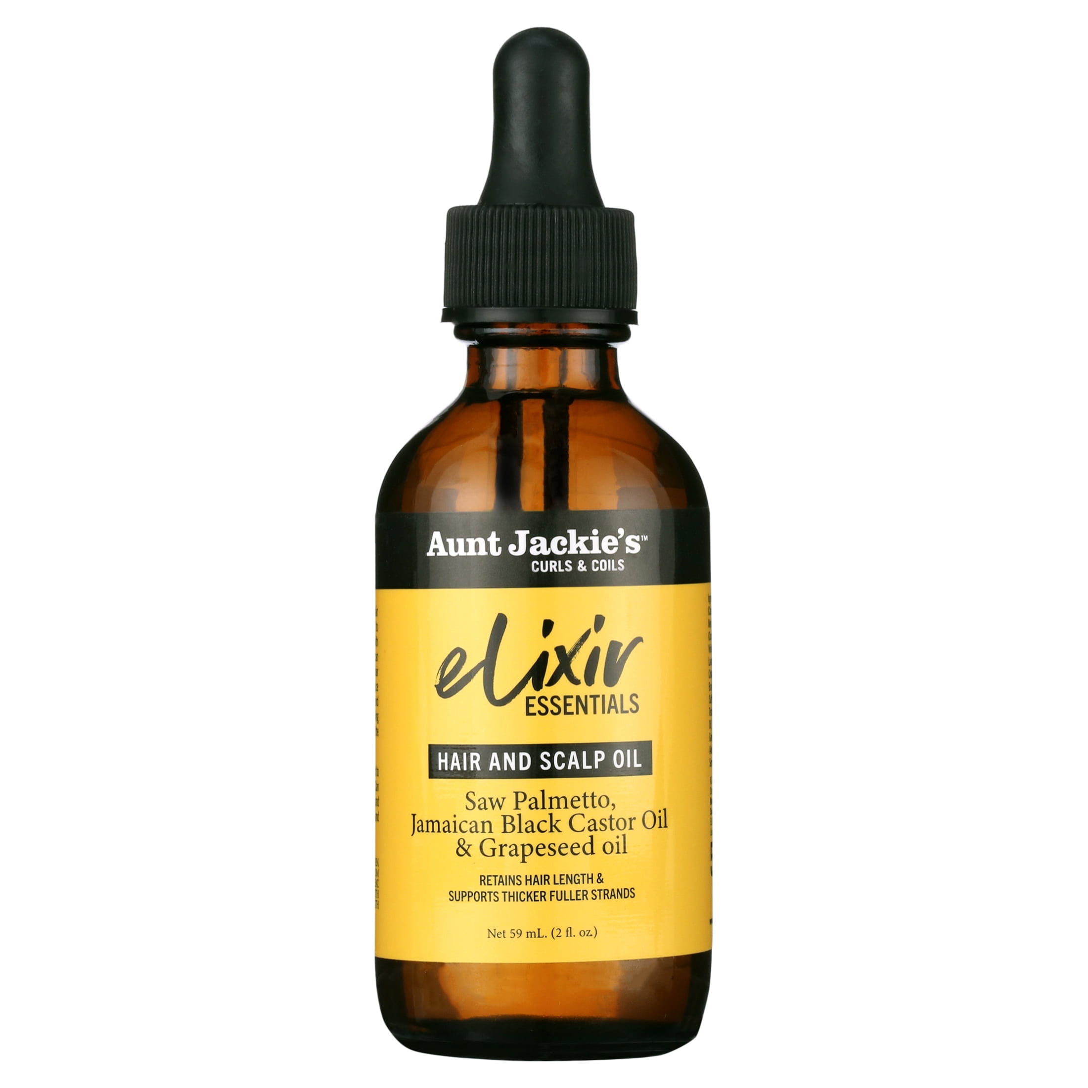 Aunt Jackie's Curls & Coils Elixir Essentials Saw Palmetto and Jamaican Black Castor Oil Hair ...