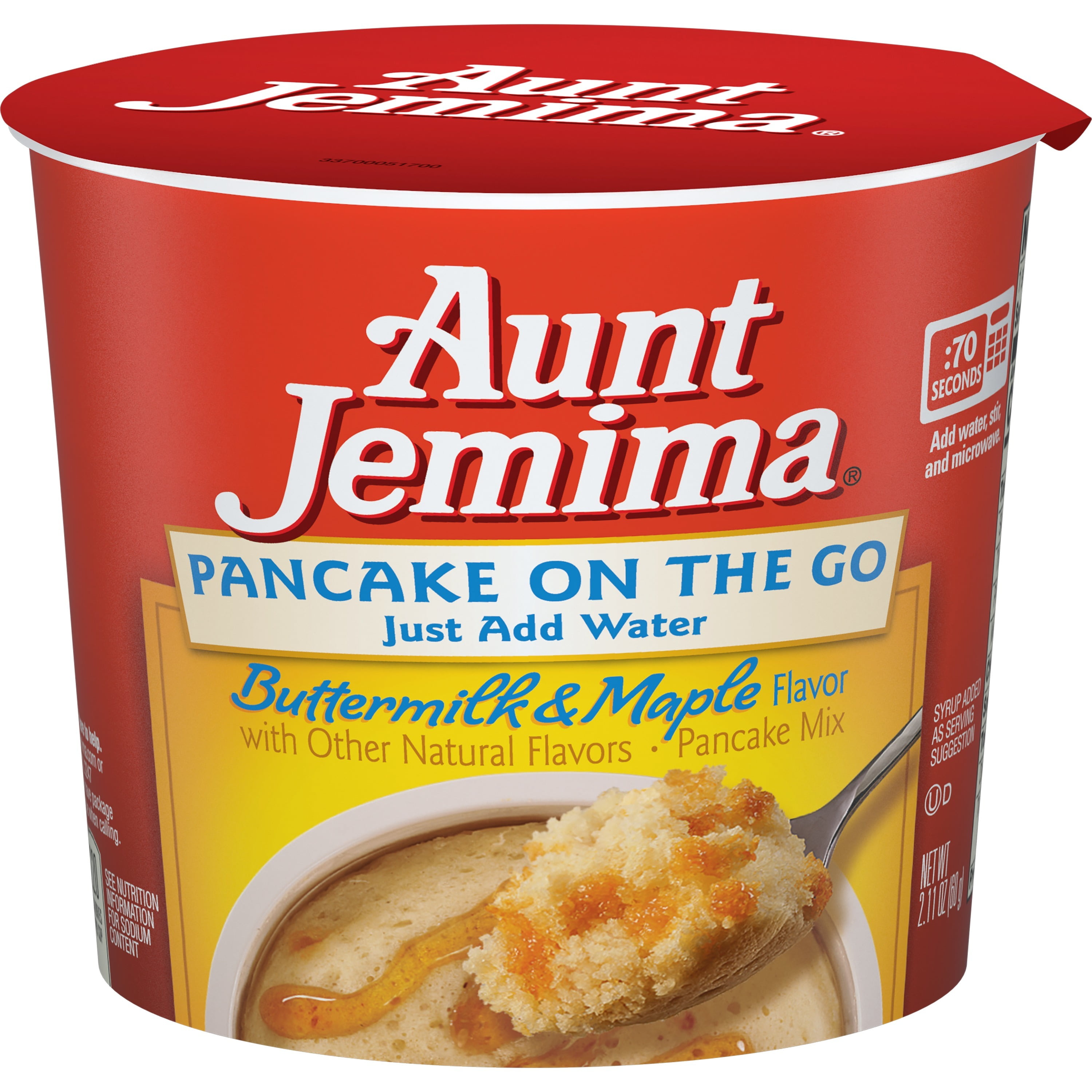 Aunt Jemima Buttermilk & Maple Pancake on the go Cup, 2.11 oz Plastic ...
