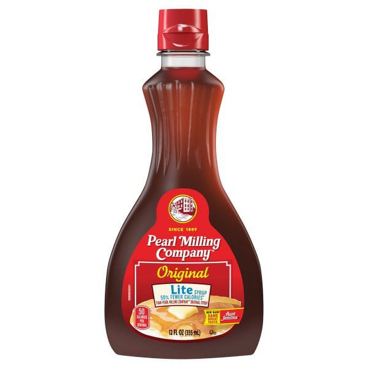 Pearl Milling Company Lite Syrup 12oz, 50% Fewer Calories, Kosher ...