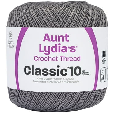 Aunt Lydia's Classic Crochet Thread Size 10-Blacklight - Walmart.com