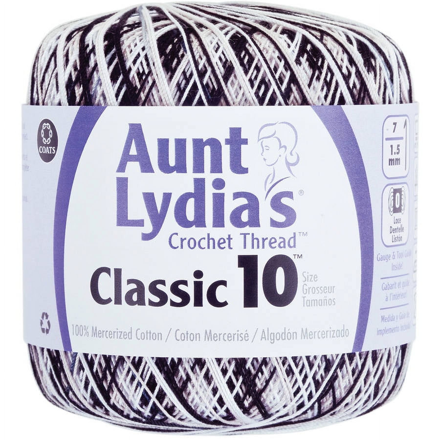 Aunt Lydia's Classic Crochet Thread Size 10, Zebra - Walmart.com