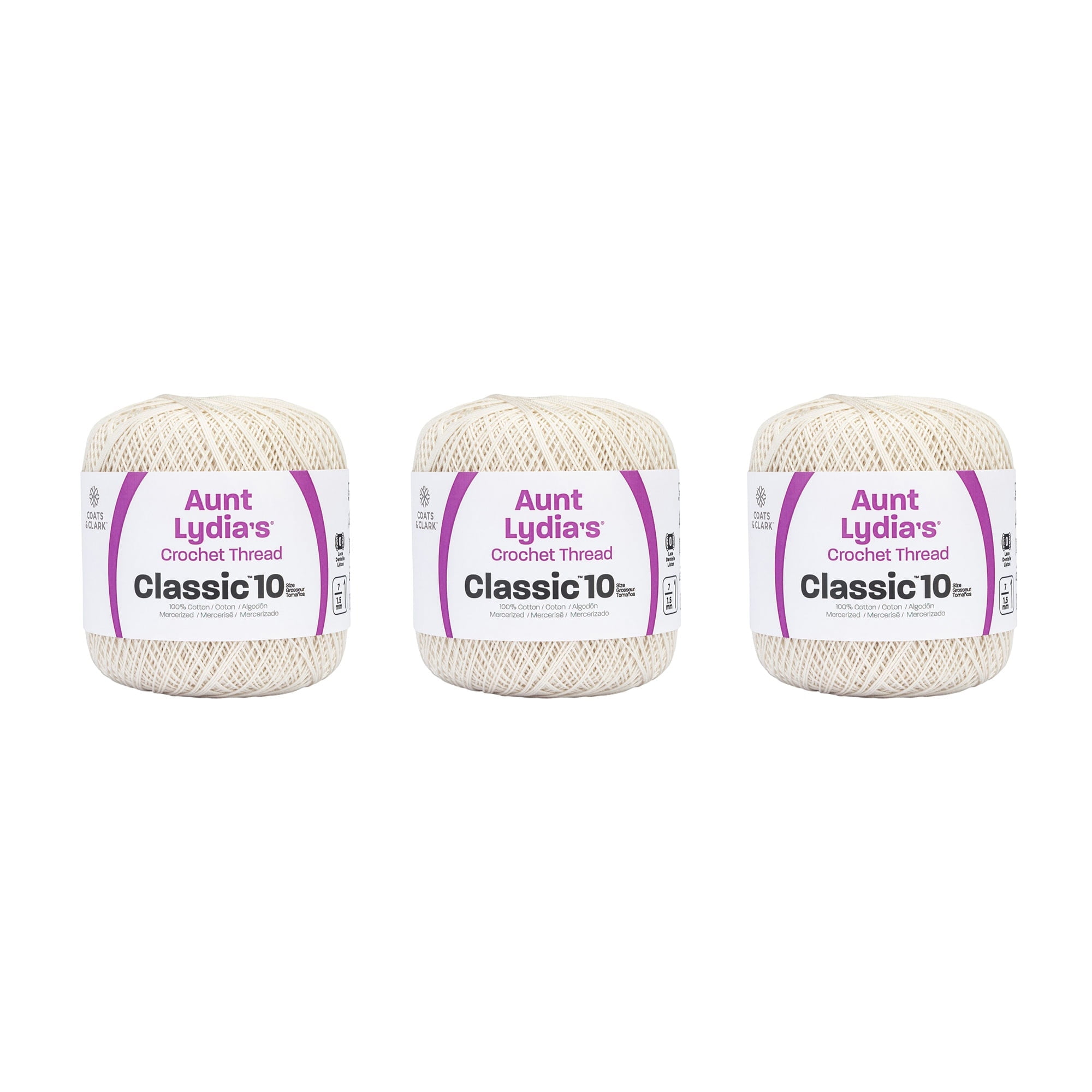 Aunt Lydia's Classic White Crochet Thread, Size 10 - Walmart.com