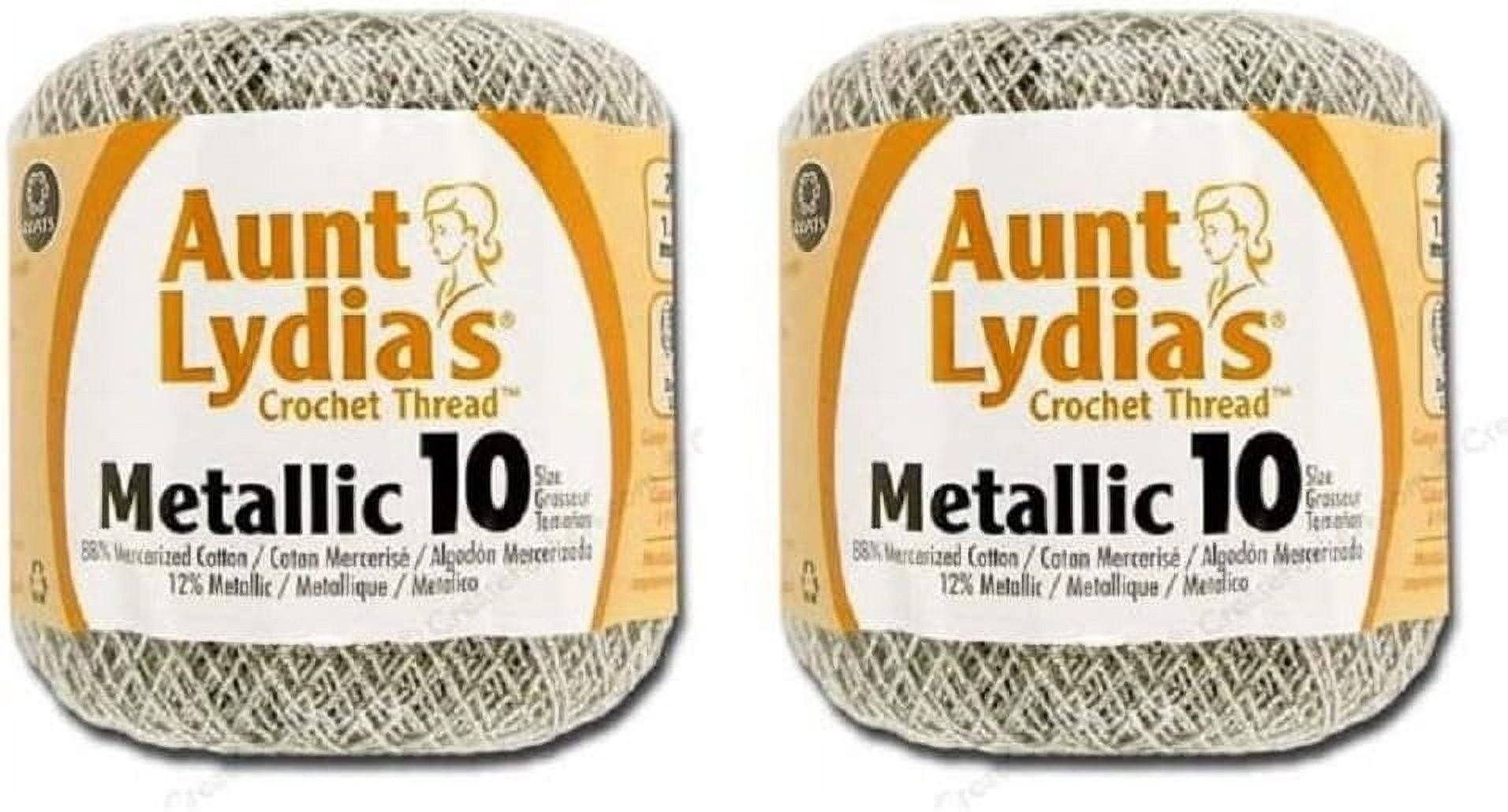 Aunt Lydia's Crochet Cotton Metallic Crochet Thread Size 10 2 - Pack ...