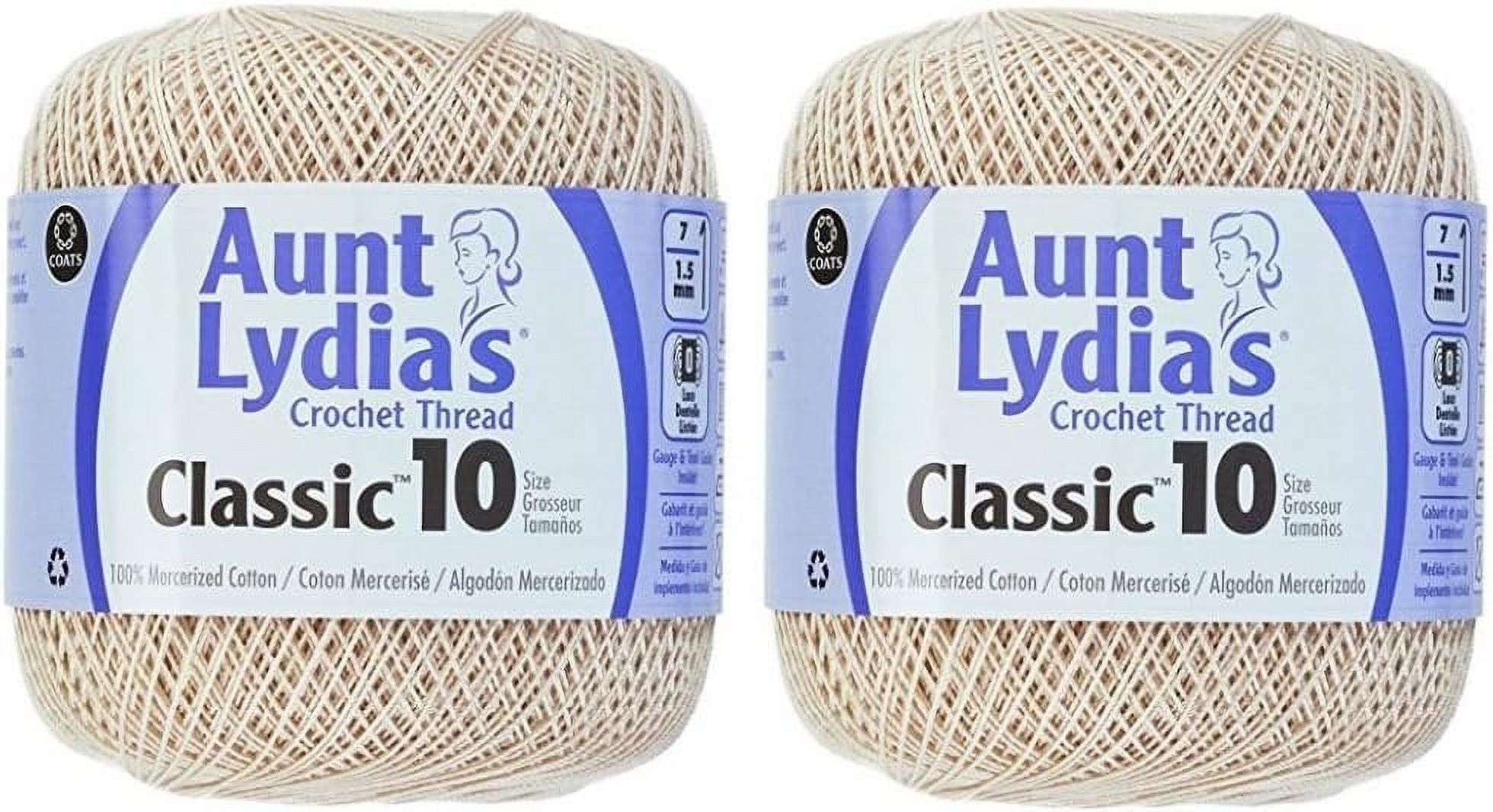 Aunt Lydia's Crochet Thread - Size 10 - Natural 2-Pack - Walmart.com