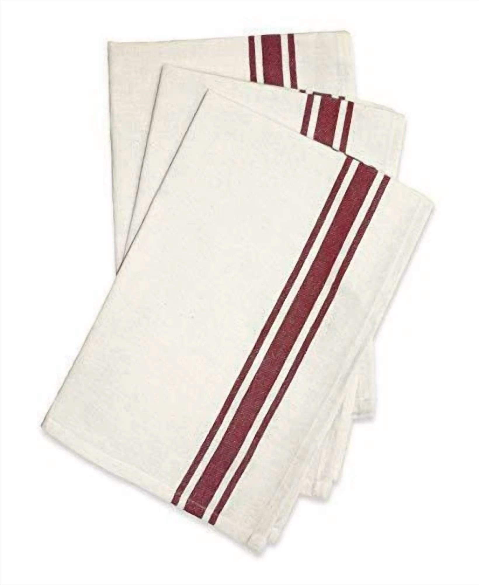Aunt Martha'S Pkmar 3-Pack Retro Maroon Striped Dish Towels, 18 By 28 ...