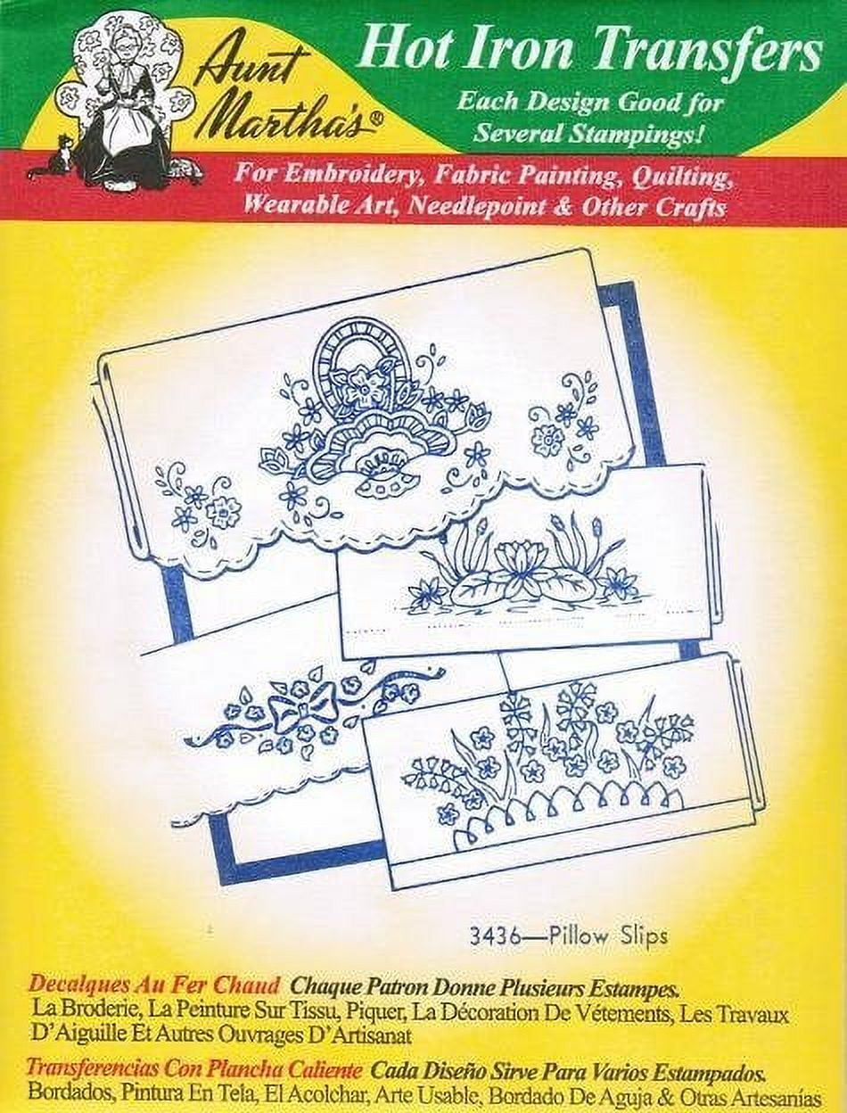 Aunt Martha's Pillow Slips Hot Iron Embroidery Transfer - Walmart.com