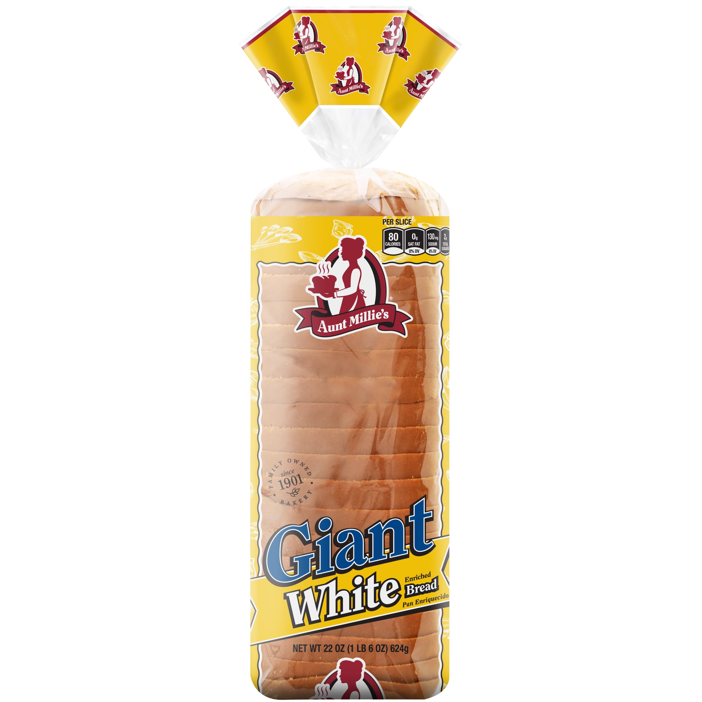 Aunt Millie's Deluxe Giant White Bread Loaf, 22 oz - Walmart.com