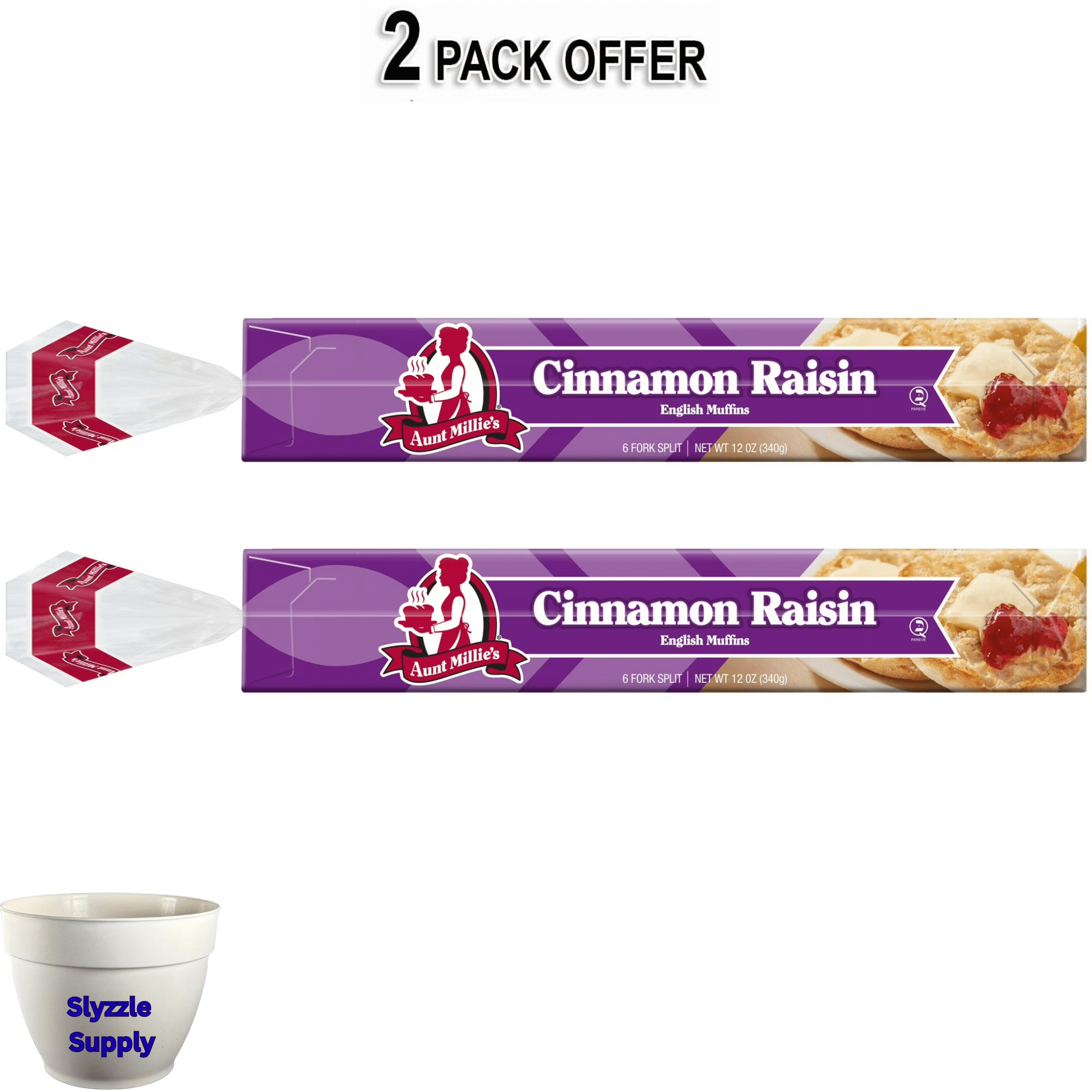 Aunt Millie's English Muffins, Cinnamon Raisin, 6 Ct., 12 oz. - Walmart.com