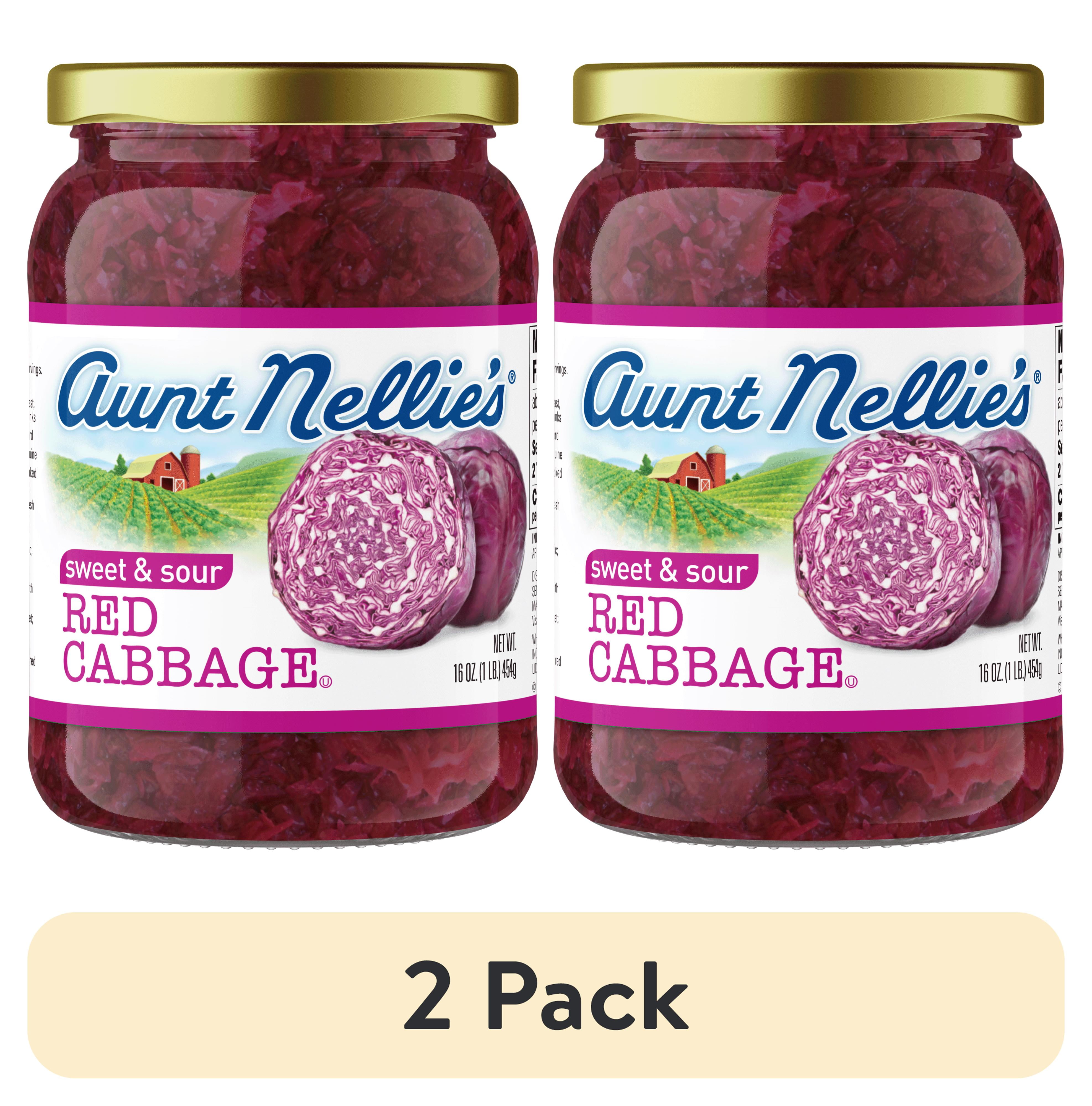 (2 pack) Aunt Nellie's Sweet & Sour Red Cabbage Jar, 16 oz - Walmart.com