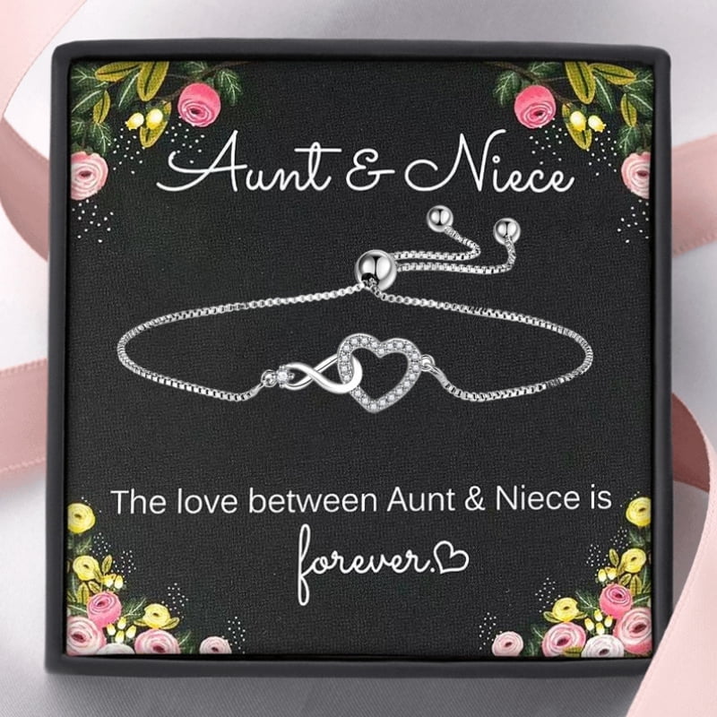 Aunt & Niece Infinity Heart Bangle Bracelet, Aunt Niece Gift, Aunt ...