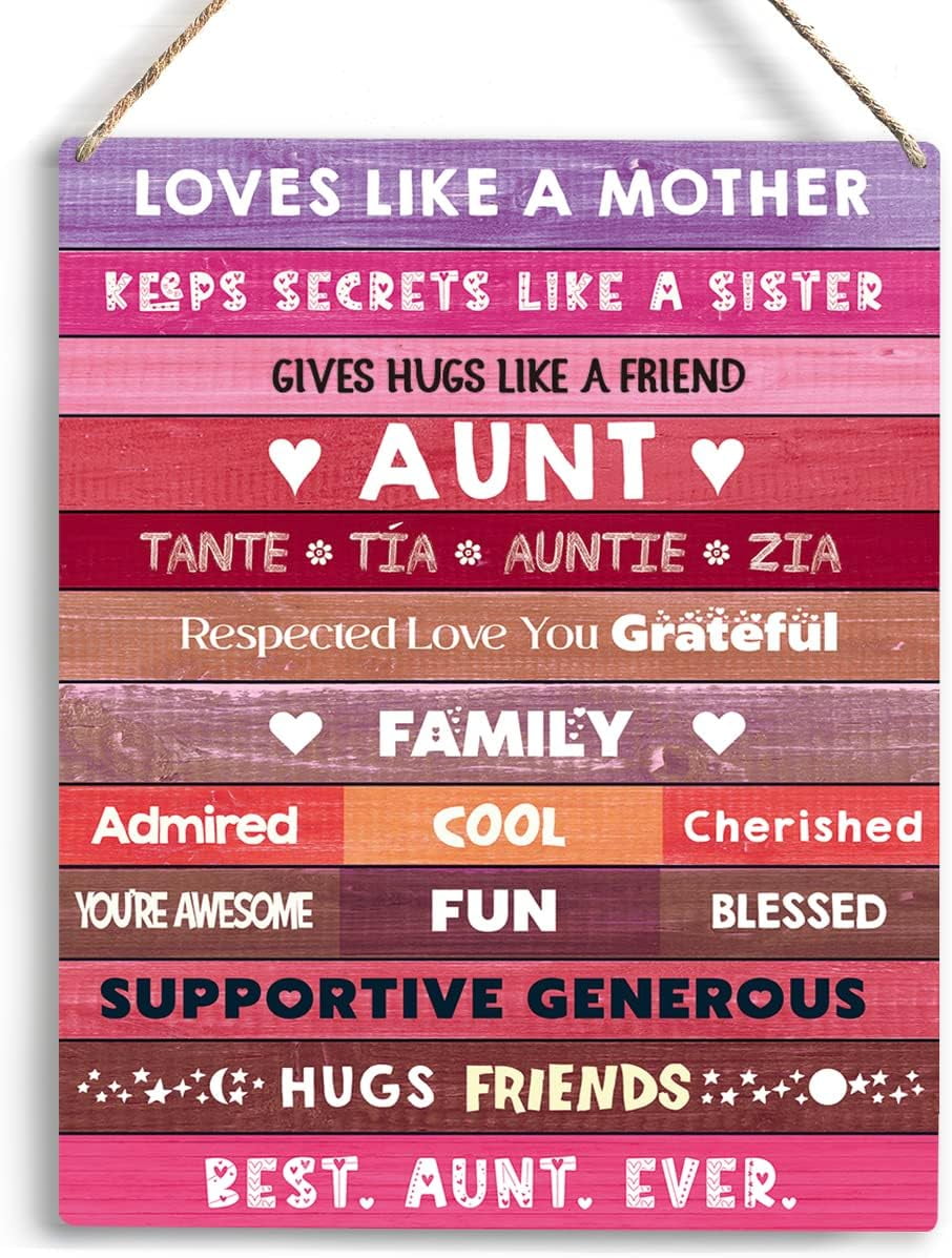 Aunt from Niece Aunt Like A Mother Wooden Hanging Sign Aunt Birthday ...