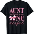 Aunt Of Little Miss Onederful First Birthday Pink Bow Unisex Men Women ...