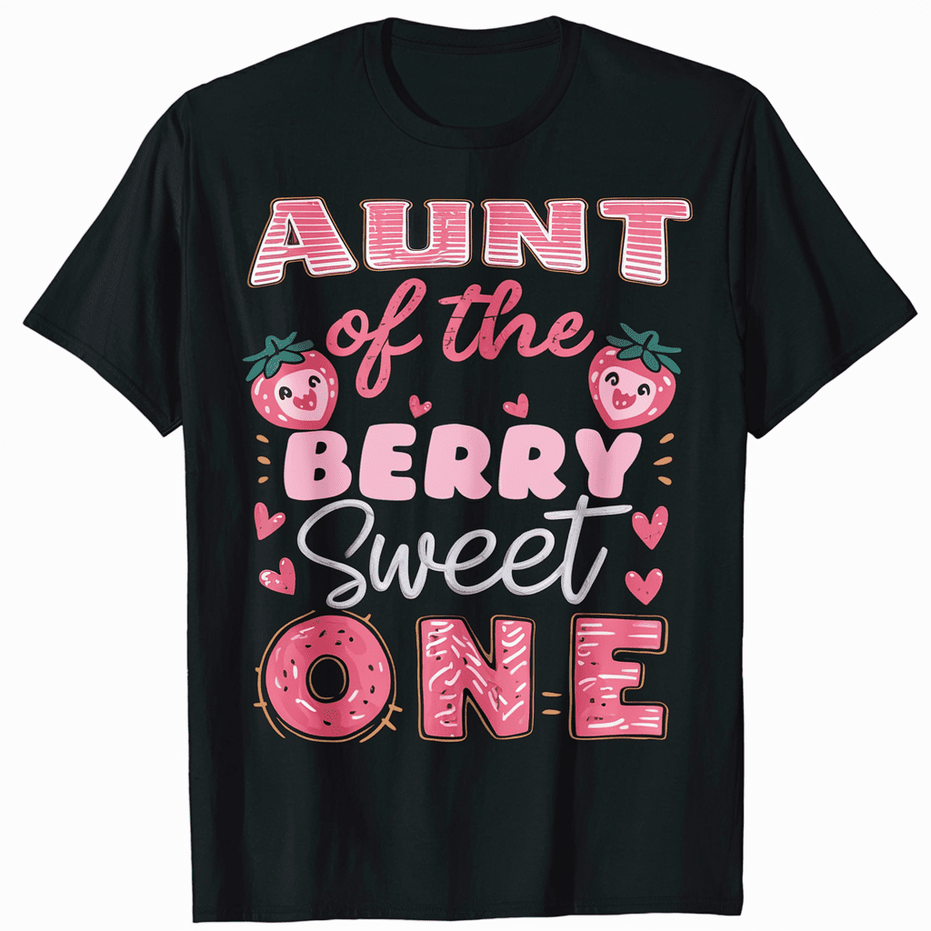Aunt Of The Berry Sweet One First Birthday Cute T-Shirt - Walmart.com