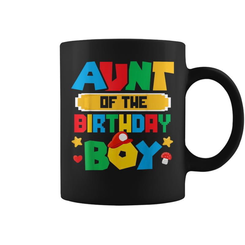 Aunt Of The Birthday Boy Game Gaming Family Matching Coffee Mugs ...