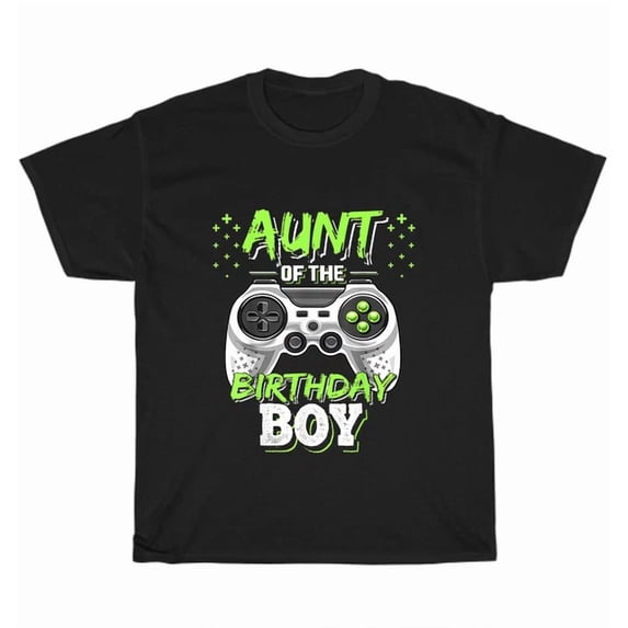 Aunt Of The Birthday Boy Matching T-Shirt Video Game Gamer Birthday ...