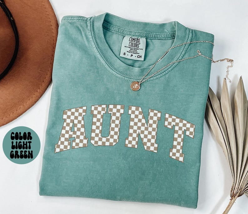 Aunt Shirt, Mother's Day Gifts, Aunt Tees, Aunt Gifts, Checkered, Aunt ...