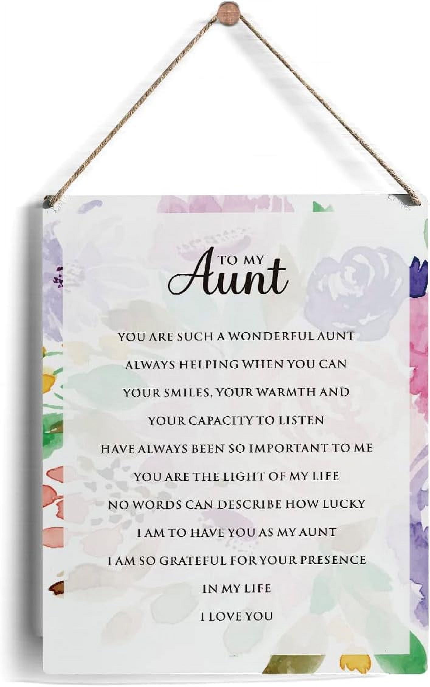 Aunt Sign Gifts, Rustic Floral To My Aunt In My Life I Love You Wooden ...