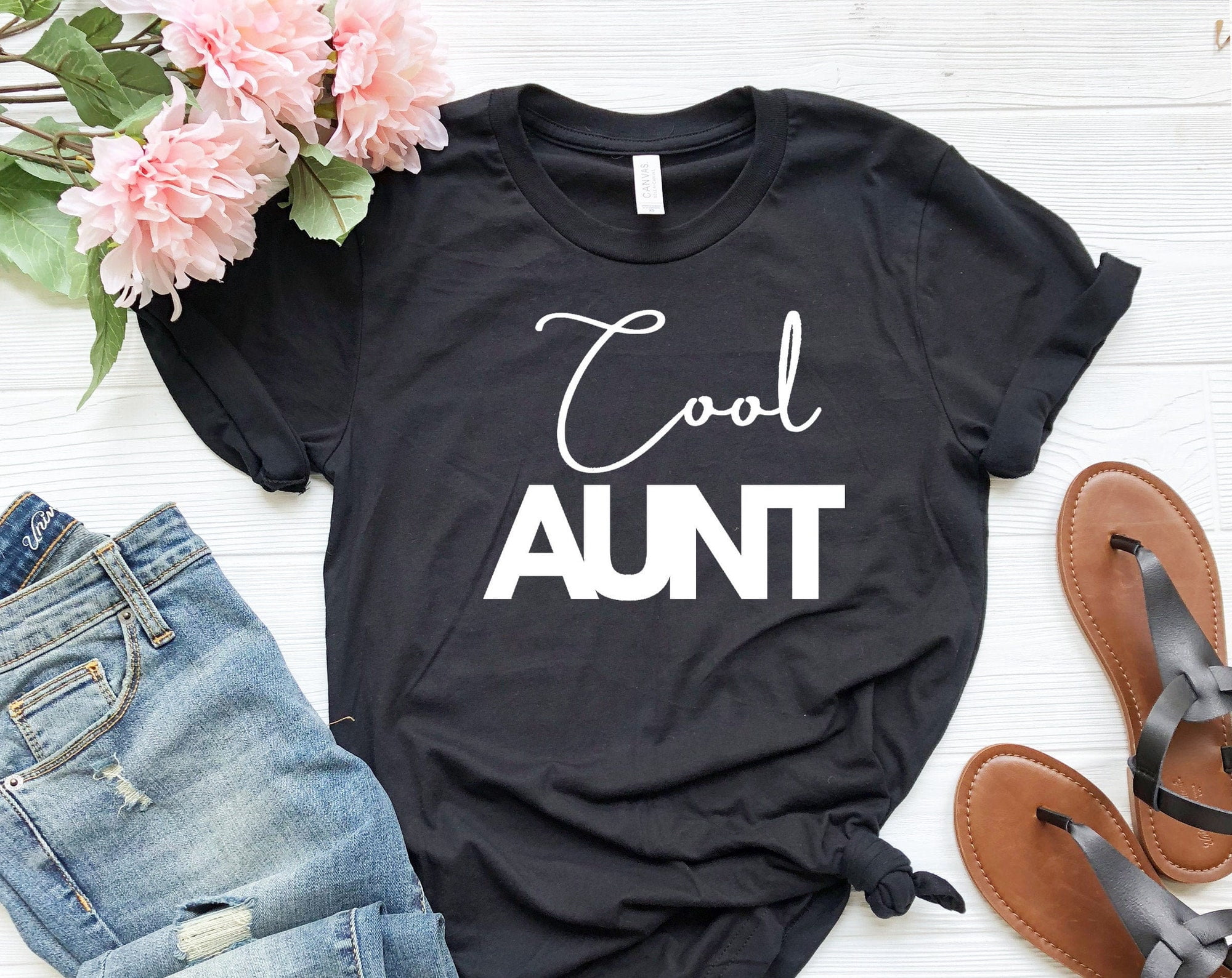 Aunt TShirt Trendy Auntie Gift - Walmart.com