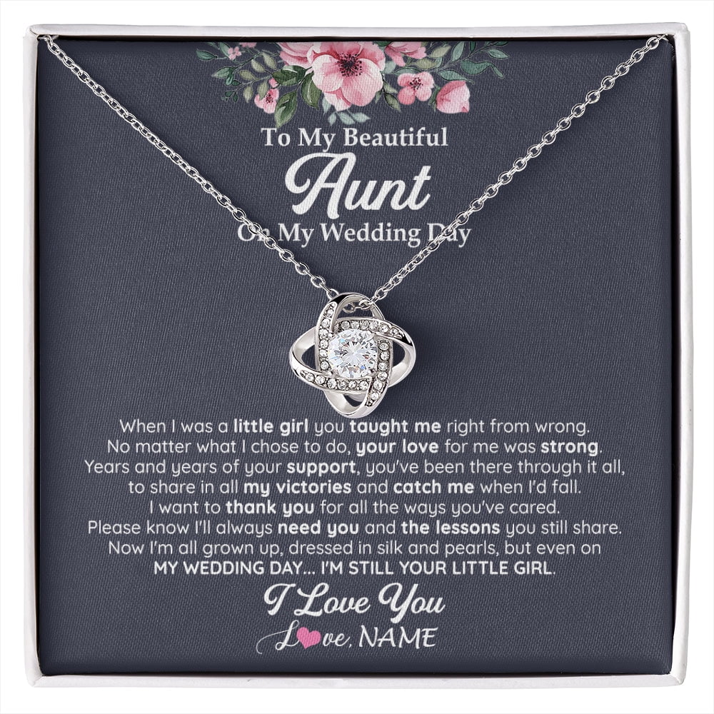 Aunt Wedding Day Necklace, White Love Knot Necklace - Walmart.com