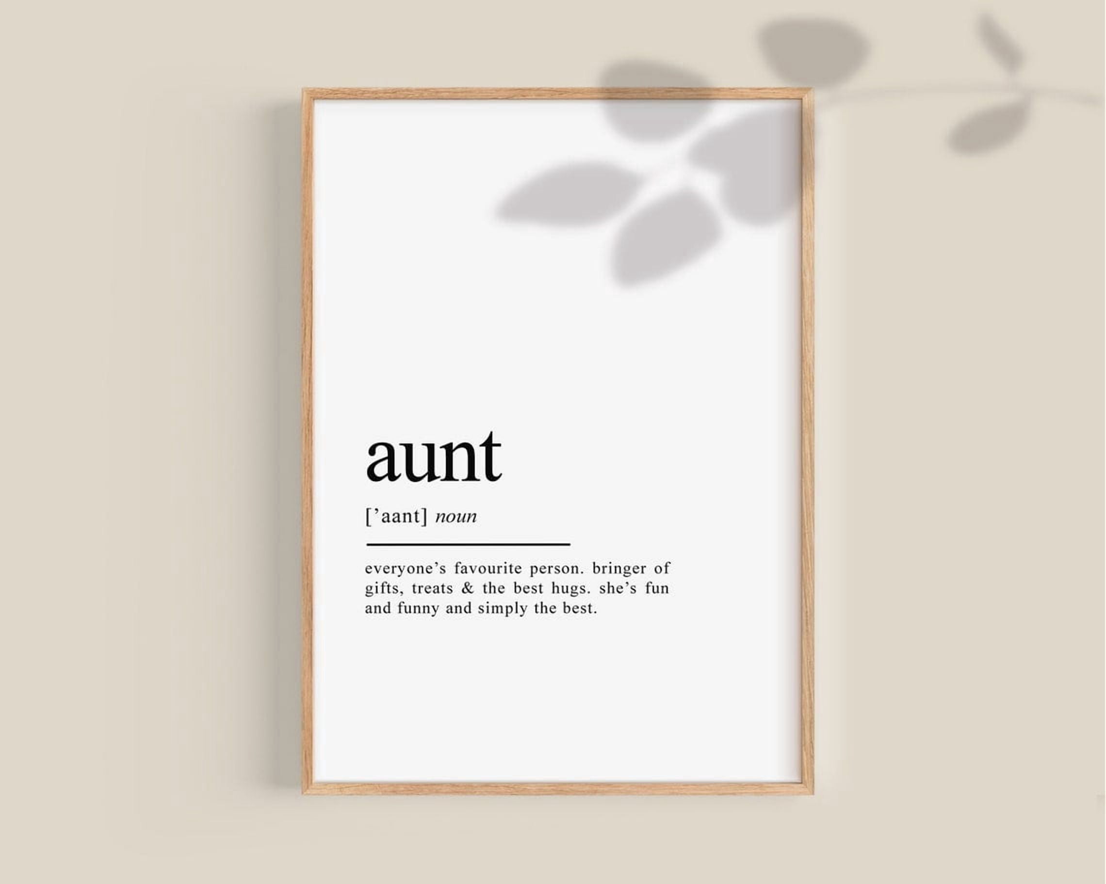 Aunt Winter From Niece Aunt Definition Poster Aunt Birthday Aunt And ...