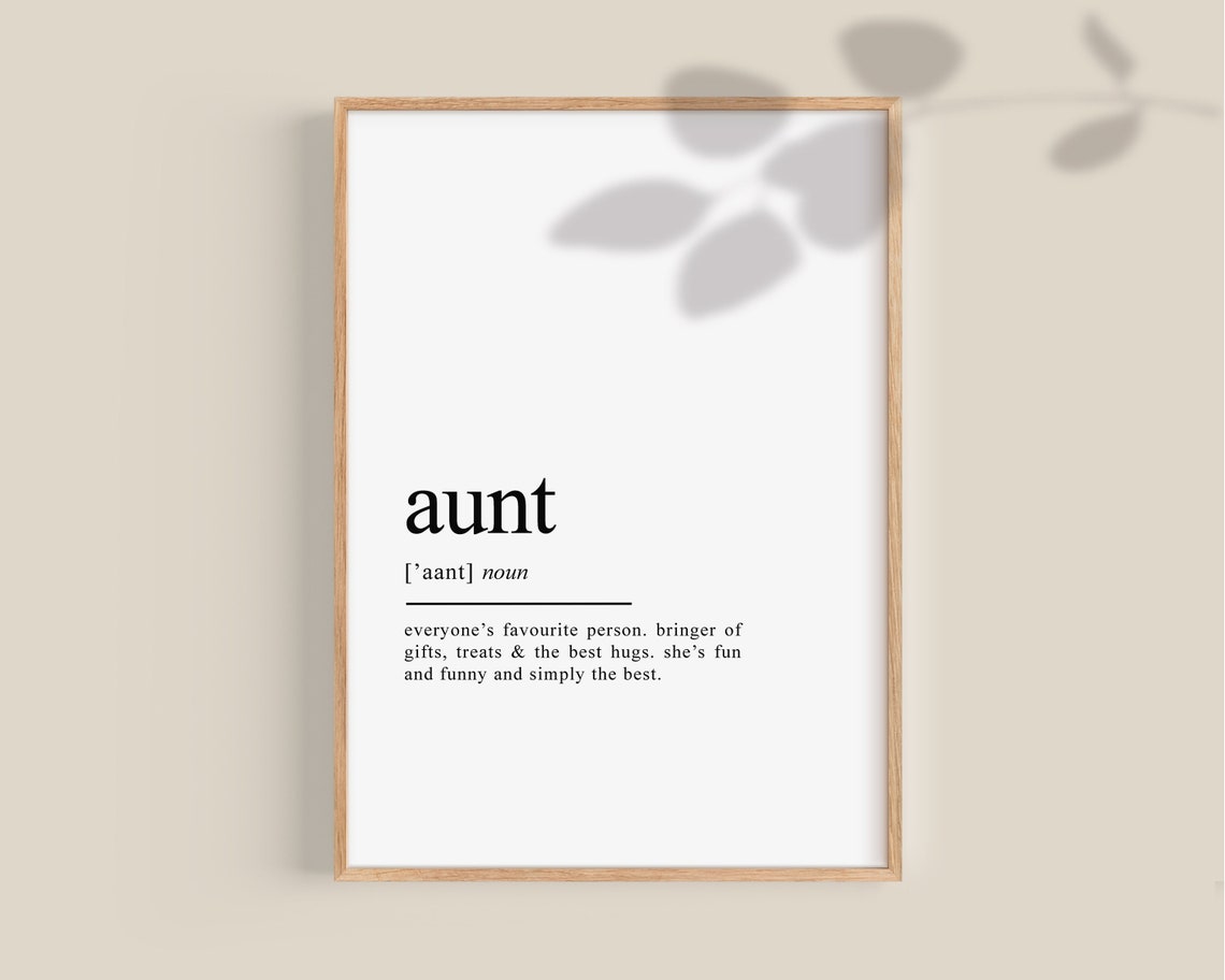 Aunt Winter Holiday Gift From Niece Aunt Definition Poster Aunt ...