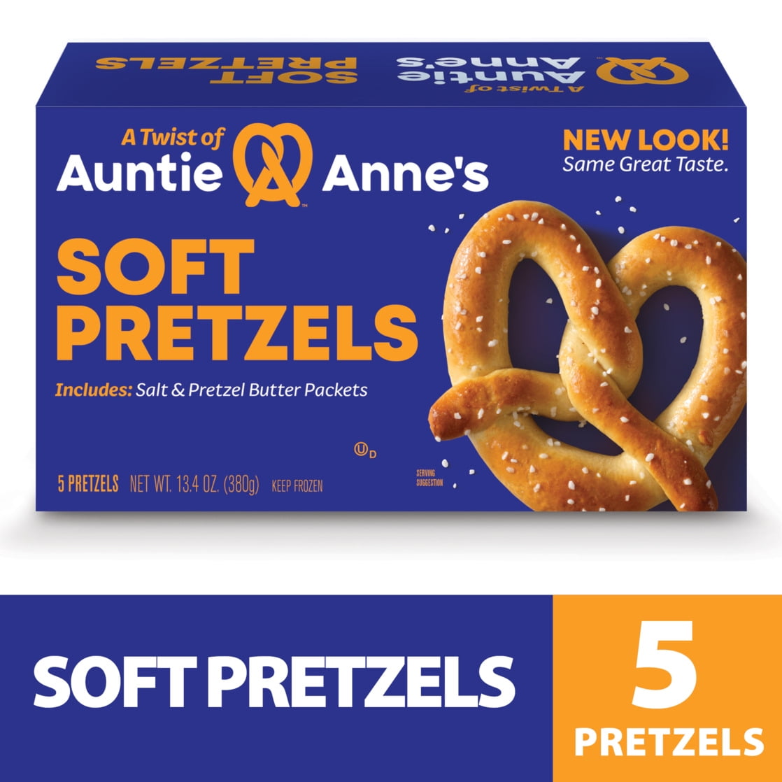 Auntie Anne's Classic Soft Pretzels, 13 oz, 5 Count (Frozen) - Walmart.com