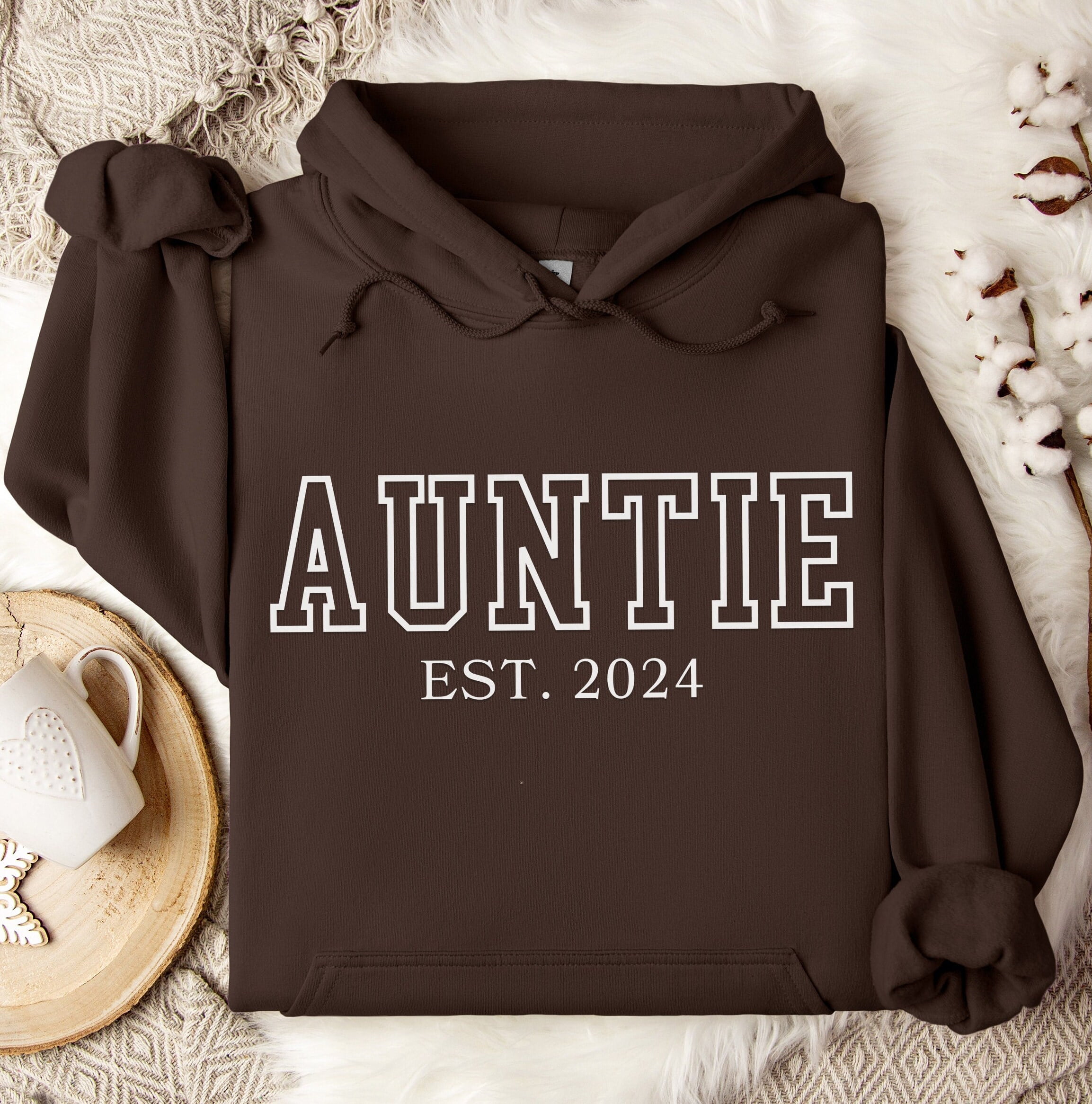 Auntie Auntie T-Shirt, Auntie EST 2024 Gift for Auntie, Auntie Gift ...
