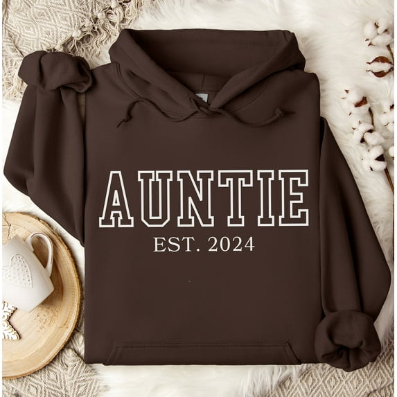 Auntie Auntie T-Shirt, Auntie EST 2024 Gift for Auntie, Auntie Gift ...