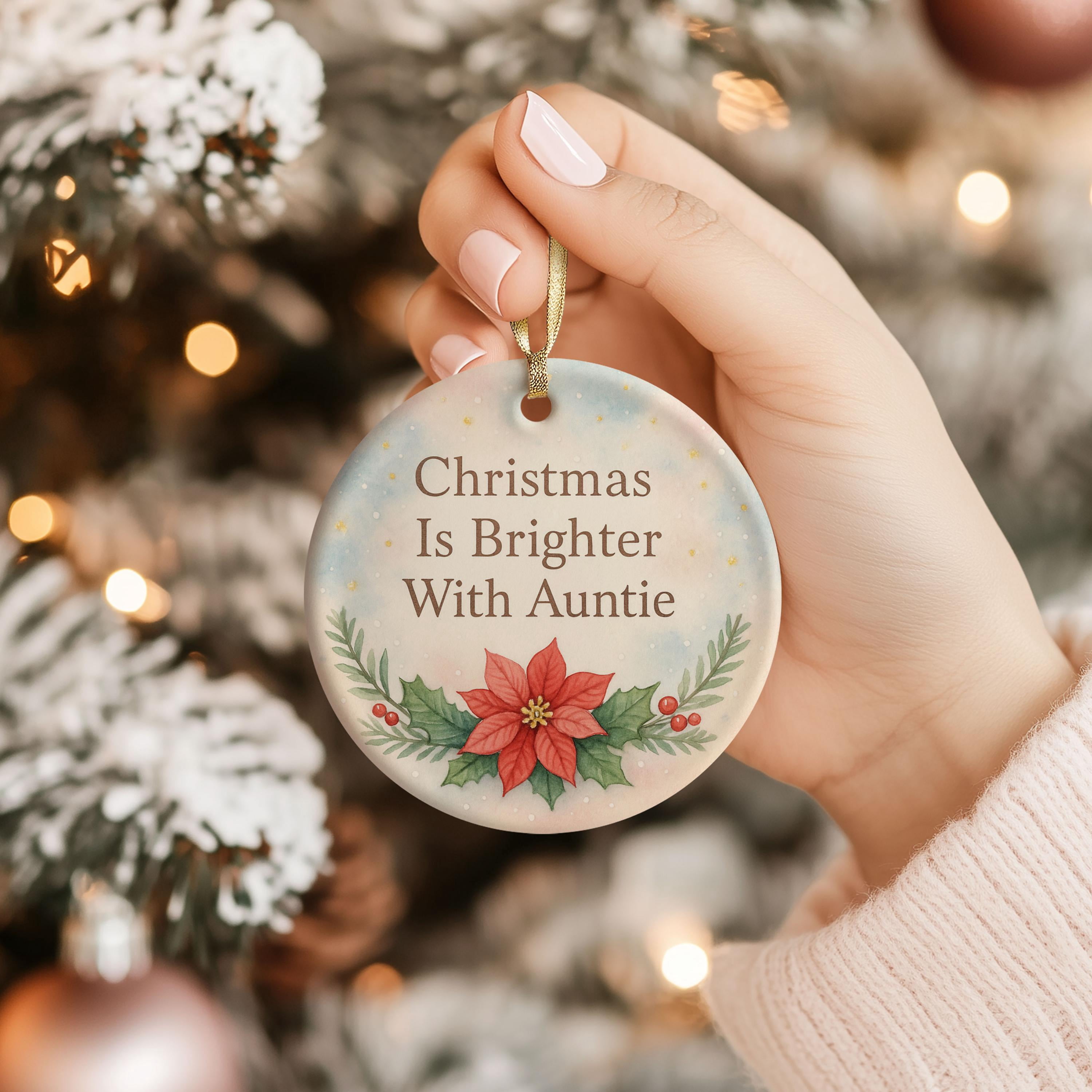 Auntie Christmas Gifts Holiday Gift for Auntie Ornament with Quote ...