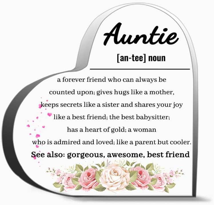 Auntie Definition Gifts For Women Men,Acrylic Heart Keepsake For ...