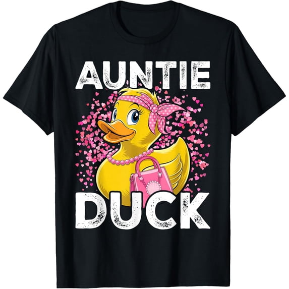 Auntie Duck Cute Aunt Rubber Duck Women's Cartoon T-Shirt Tops Tee ...