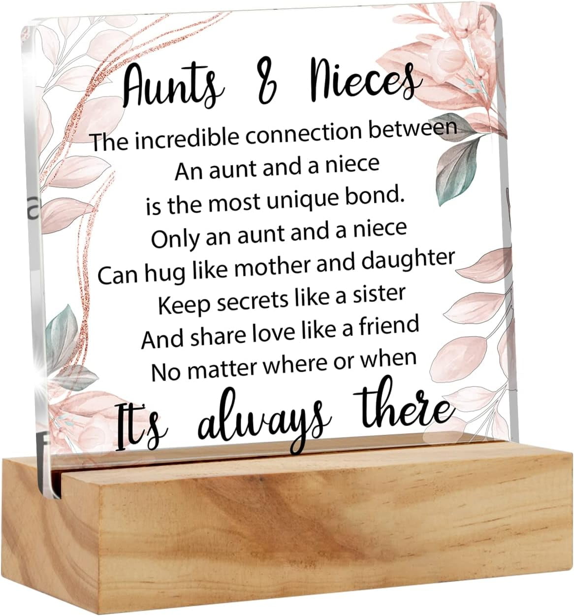 Auntie Gift Aunt Gifts From Niece, Aunts & Nieces Sayings Desk Decor ...