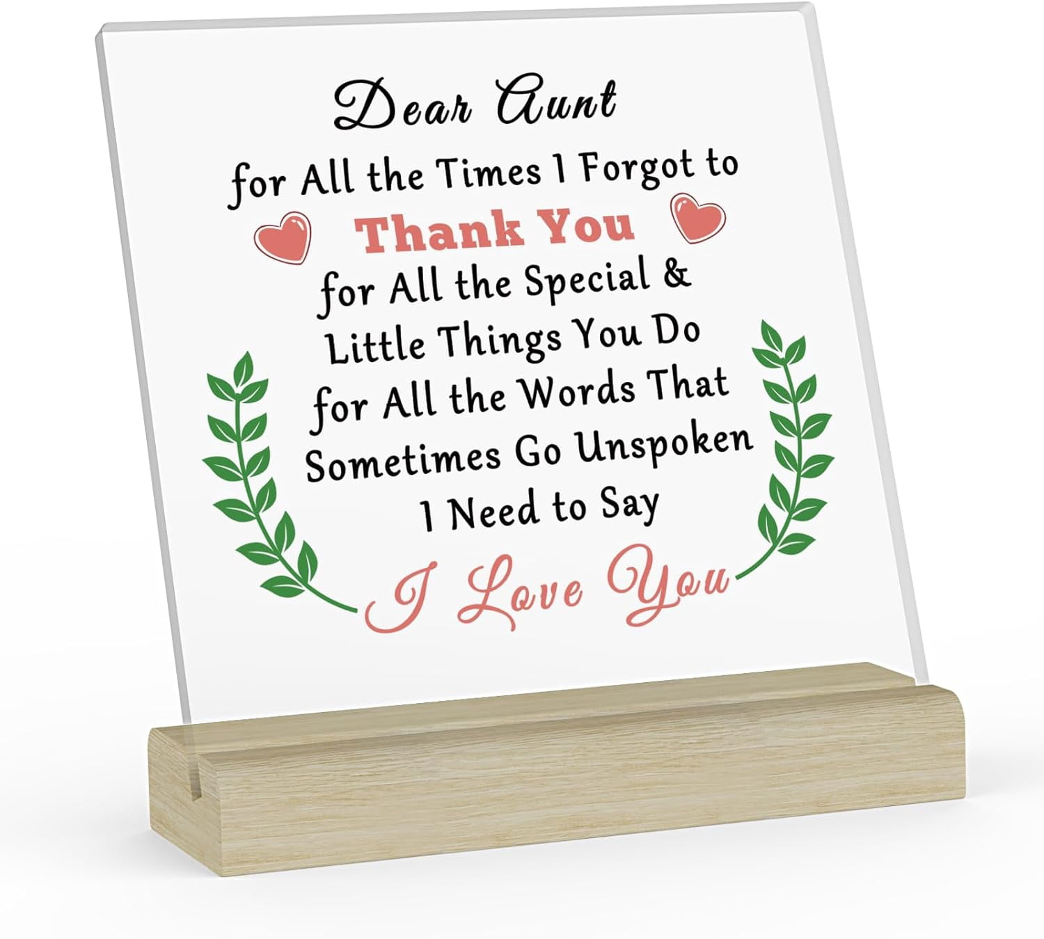 Auntie Gift From Niece Nephew Aunt Sign Decor Acrylic Desk Plaque ...