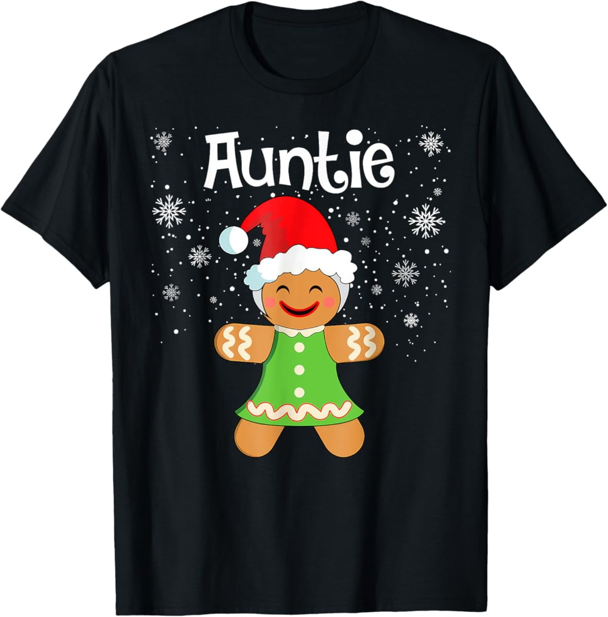 Auntie Gingerbread Family Women T-Shirt - Walmart.com