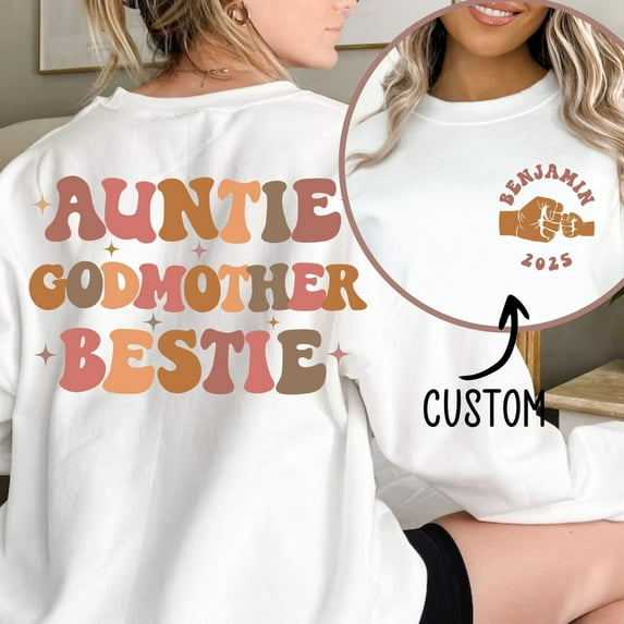 Auntie Godmother Bestie Sweatshirt, Auntie SweatShirt, Godmama Sweater ...