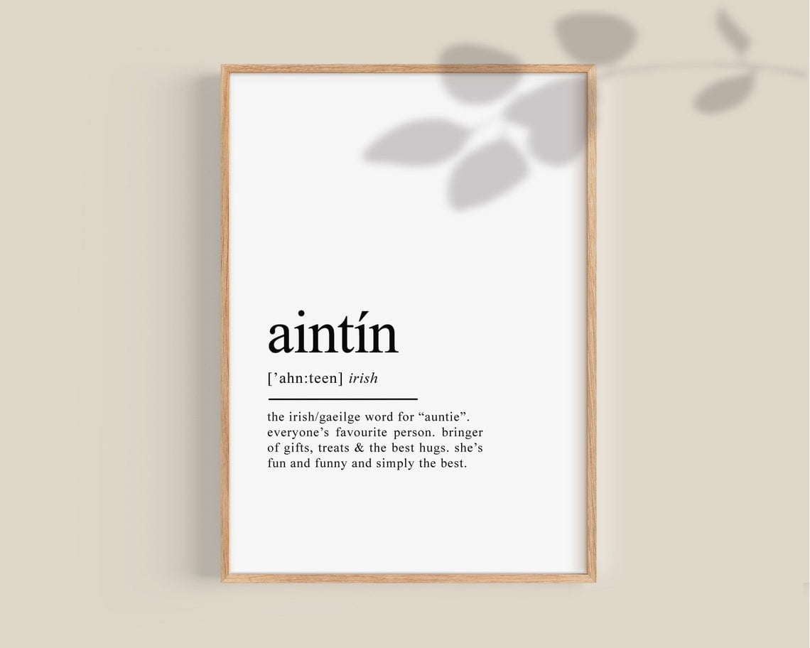 Auntie Ireland Poster, Aintã­N , Gaeilge Auntie, Ireland , Aunty ...